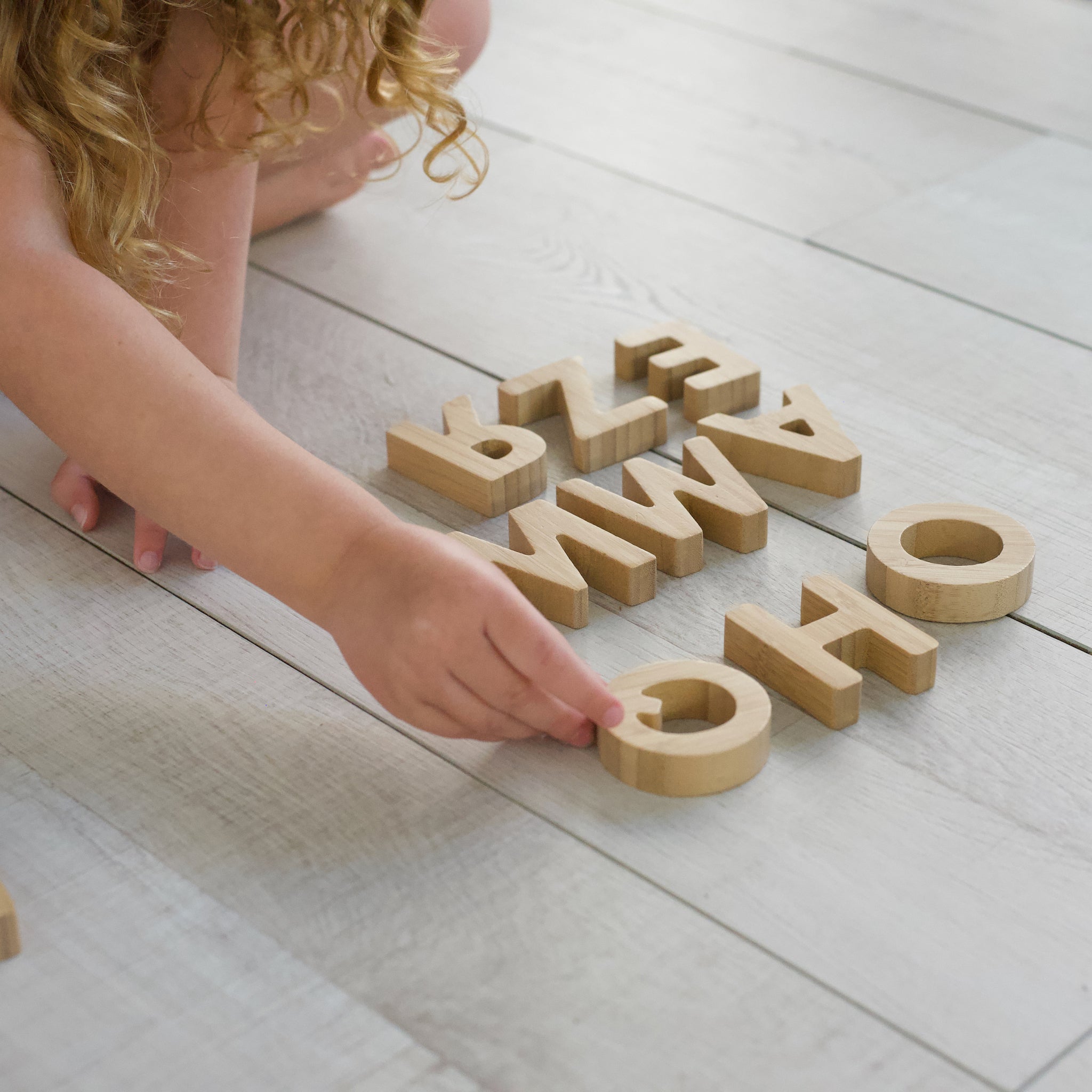 Bamboo Alphabet - Wooden Letter Blocks for Preschool Kids – Wee Gallery