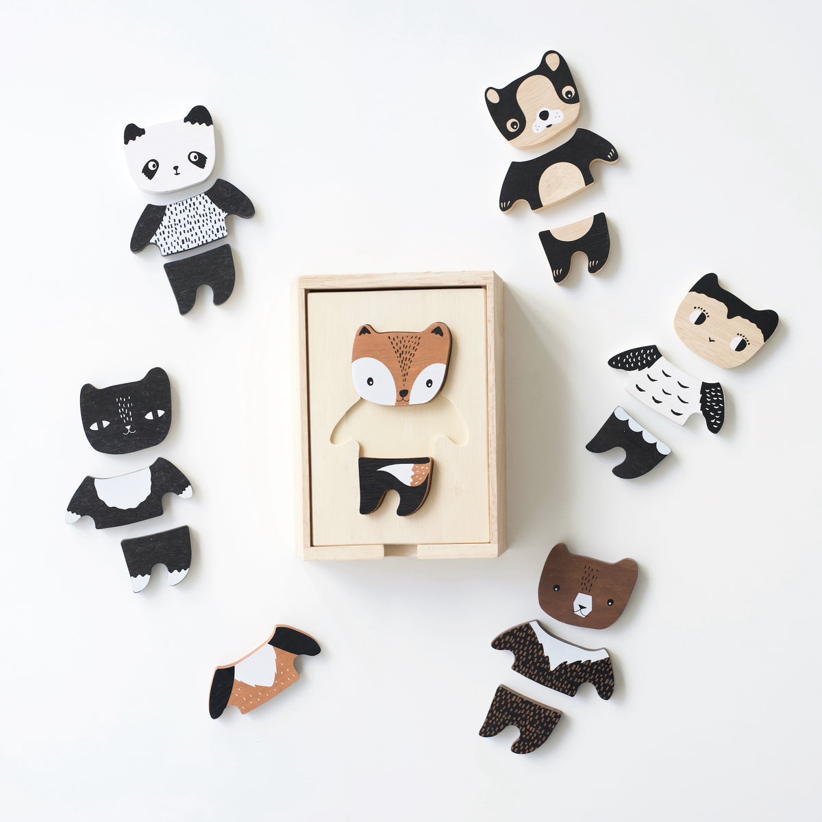 Mix & Match Animal Tiles - Wood Toys for Preschool Kids – Wee Gallery