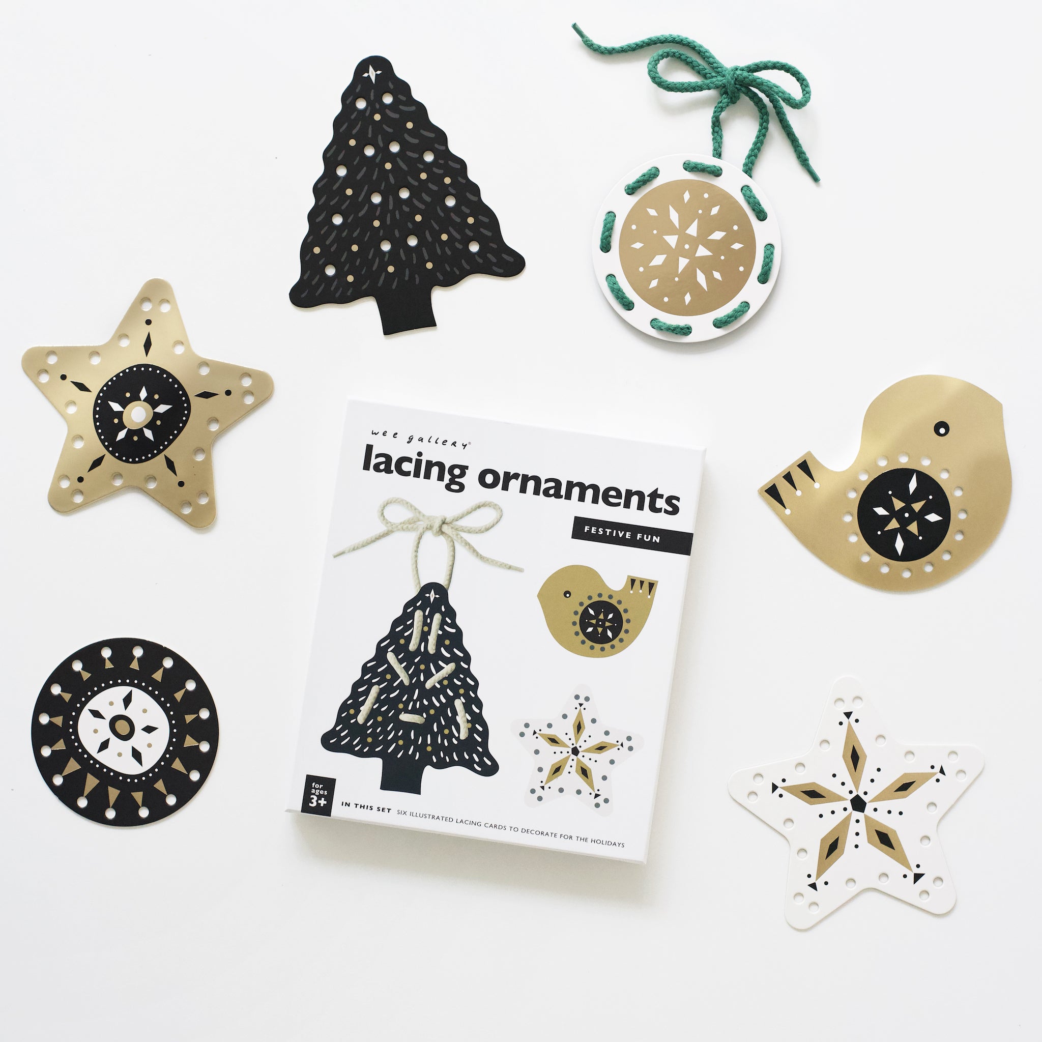 Festive Fun Lacing Ornaments Lacing Cards - Sewing, Tracing, Christmas ...