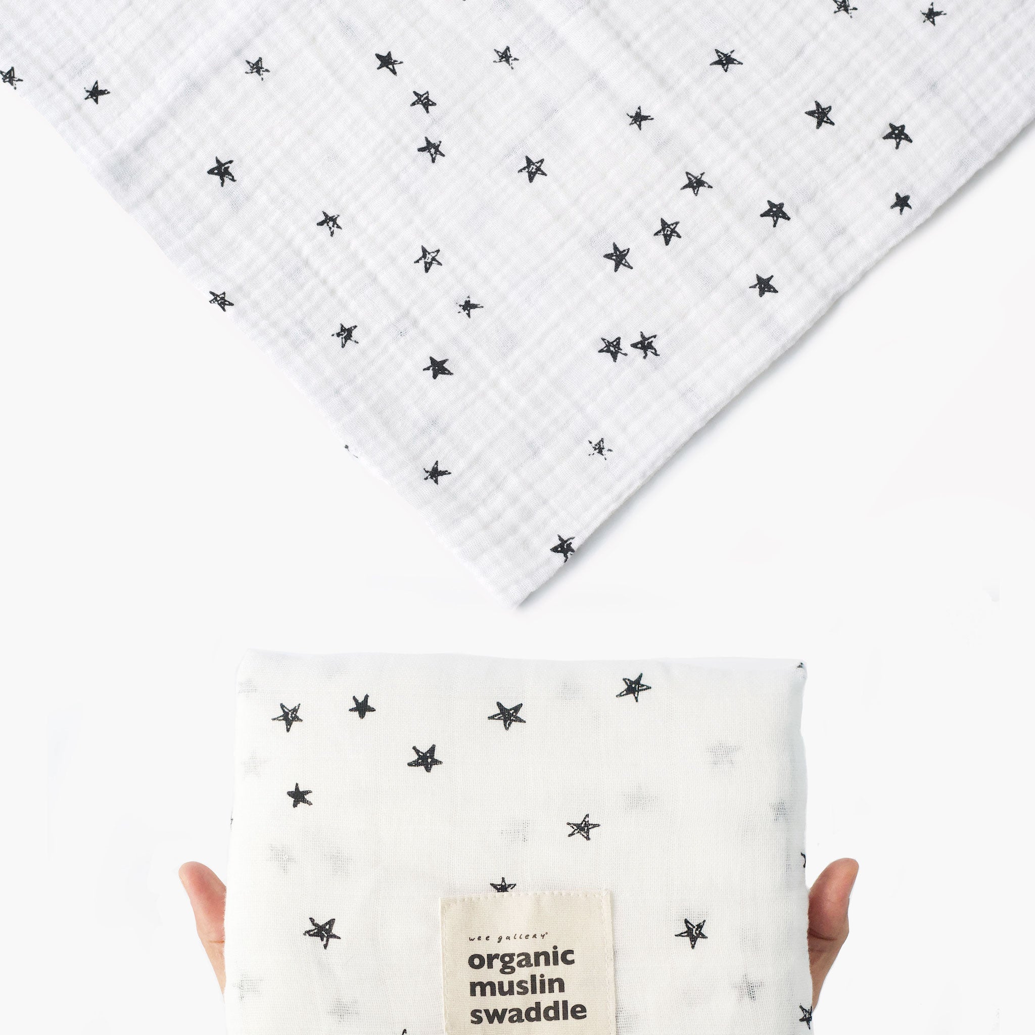 Organic Cotton Muslin Swaddle for Baby - Stars Pattern – Wee Gallery