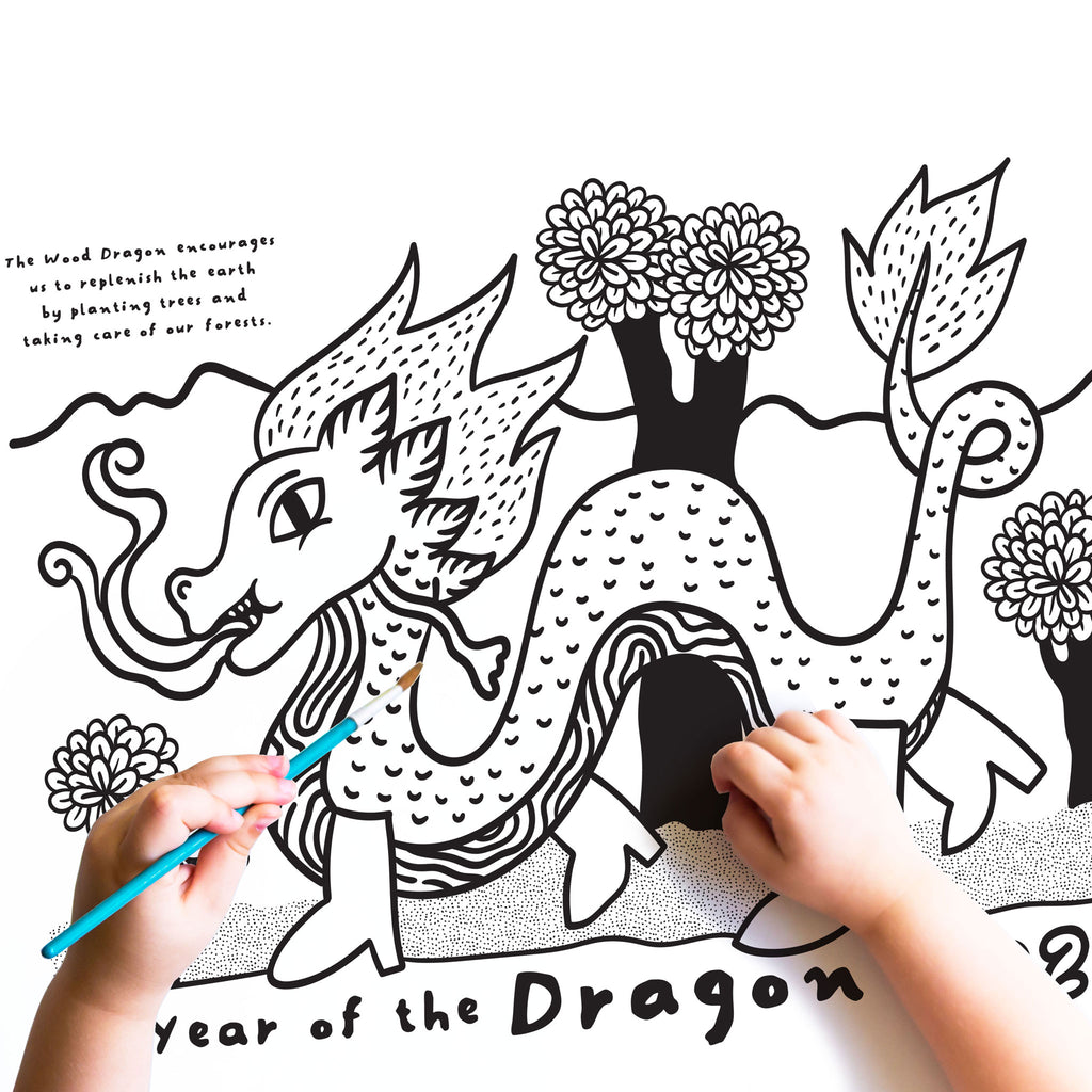 Wood Dragon Coloring Page – Wee Gallery