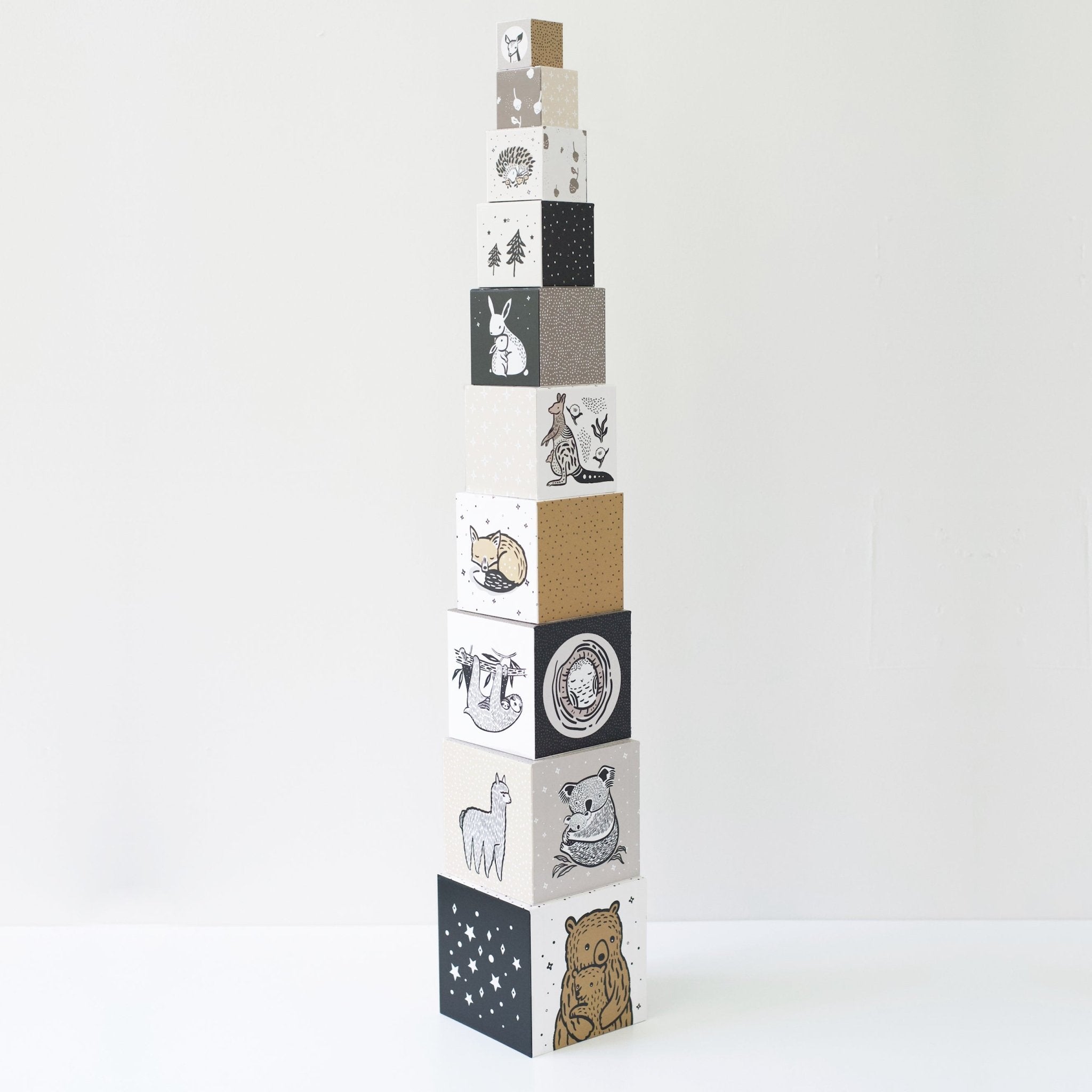 Wee Gallery Nesting Blocks - Baby Animals | Smart Art for Growing Minds