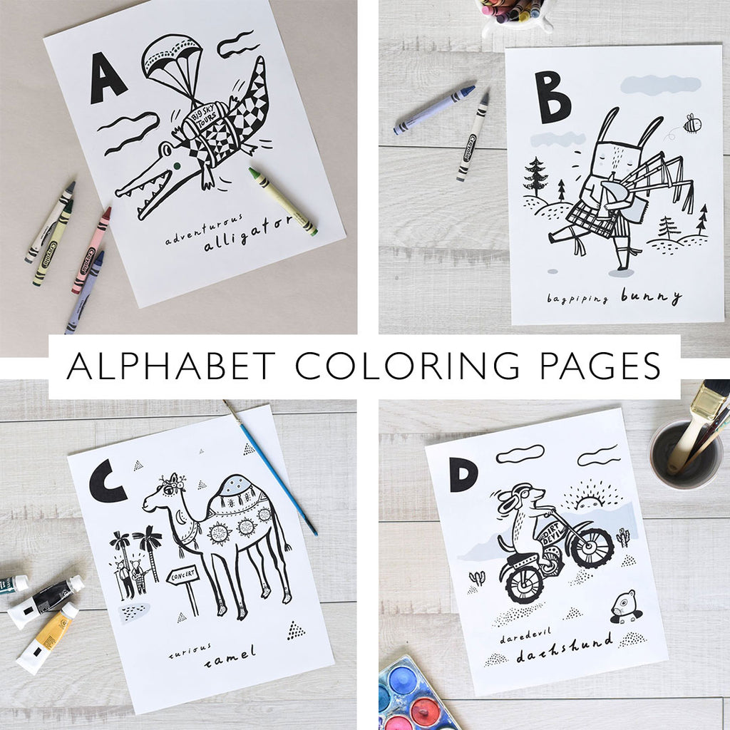 Coloring Book Pages - Animal Alphabet A-Z – Wee Gallery