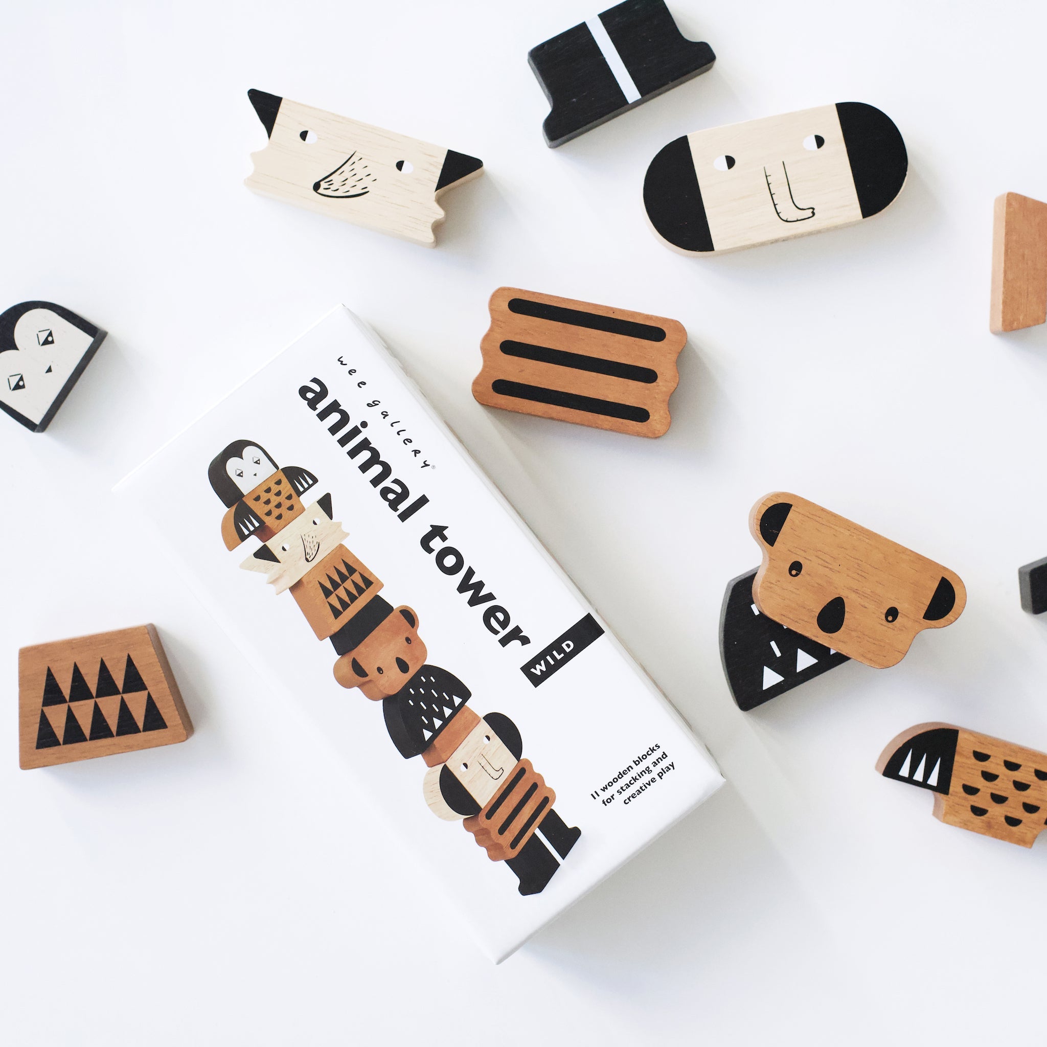 Animal Tower Wooden Blocks - Balance, Stacking, Creative Building Toy ...