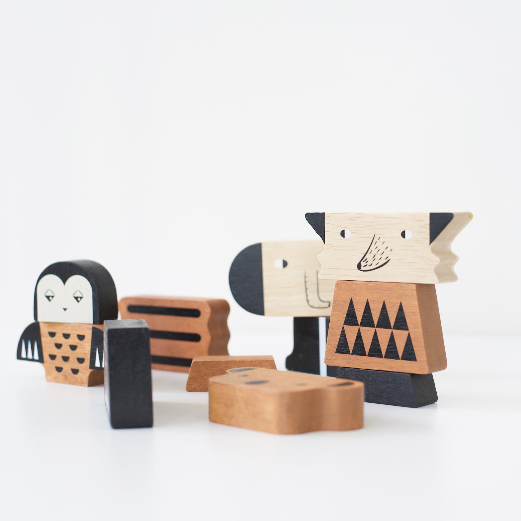 Animal Tower Wooden Blocks - Balance, Stacking, Creative Building Toy ...
