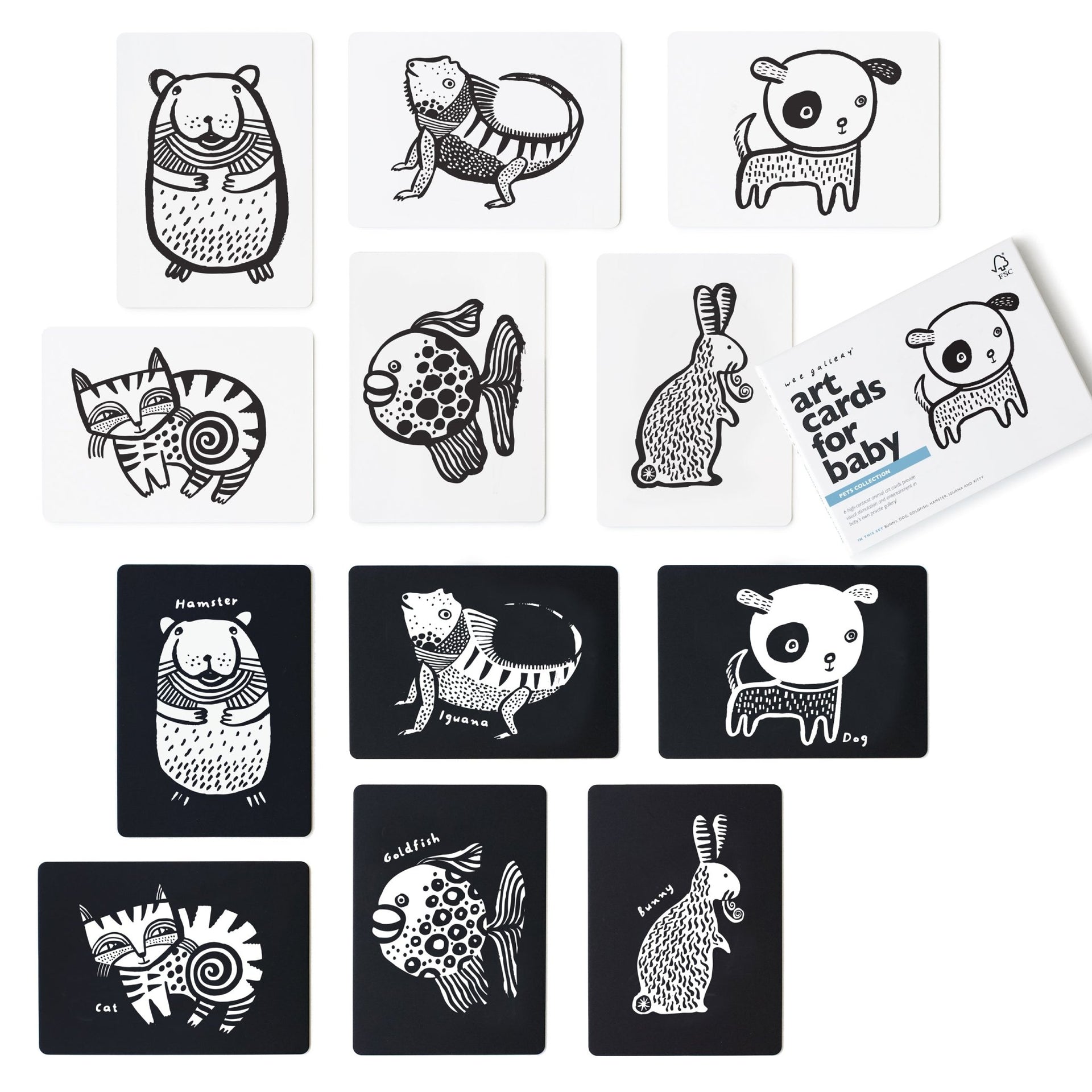 Art Cards for Baby, Newborn, Infant - High Contrast Pets Animals – Wee ...