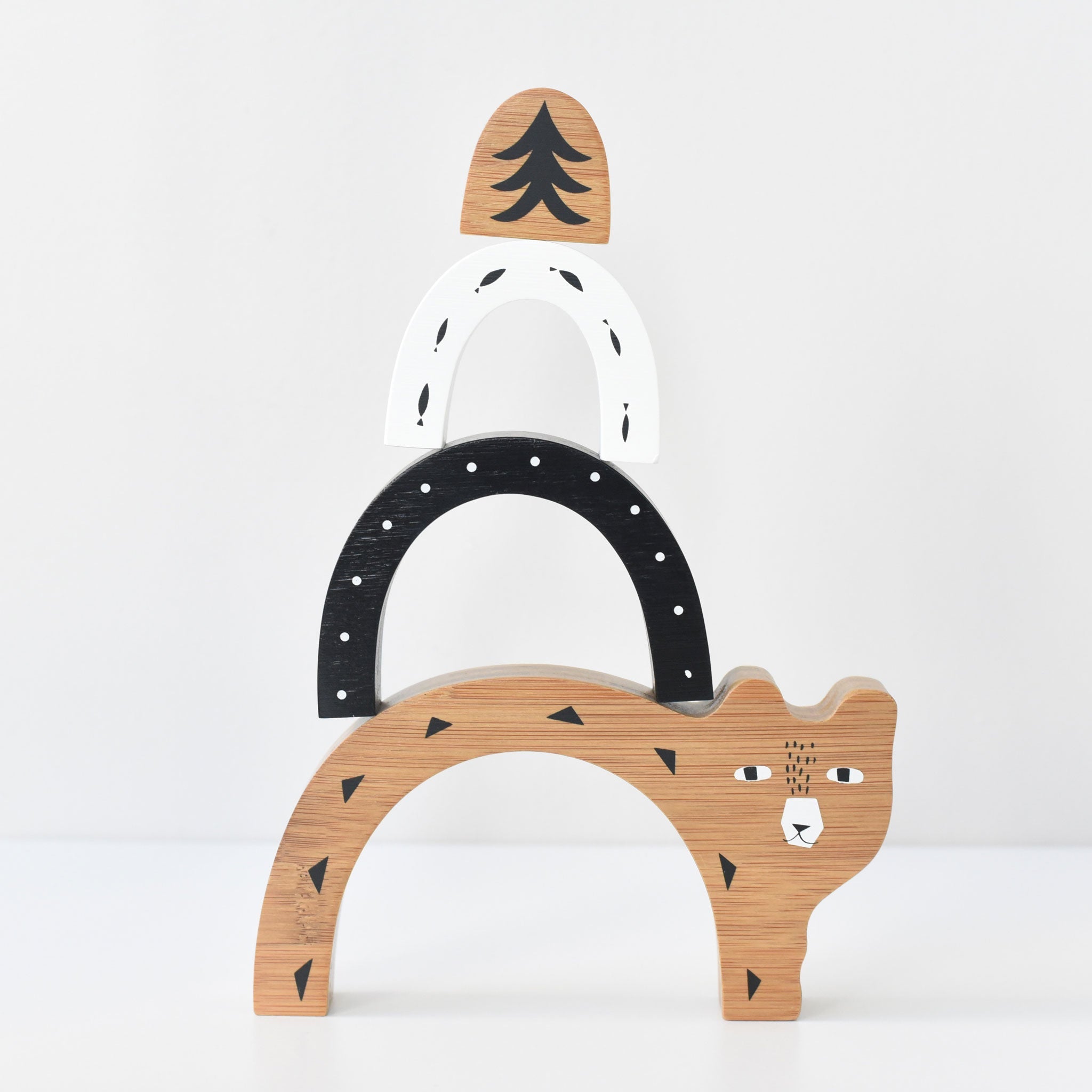 Bamboo Nesting Bear - Wood Stacker, Building Toy for Preschool Kids ...
