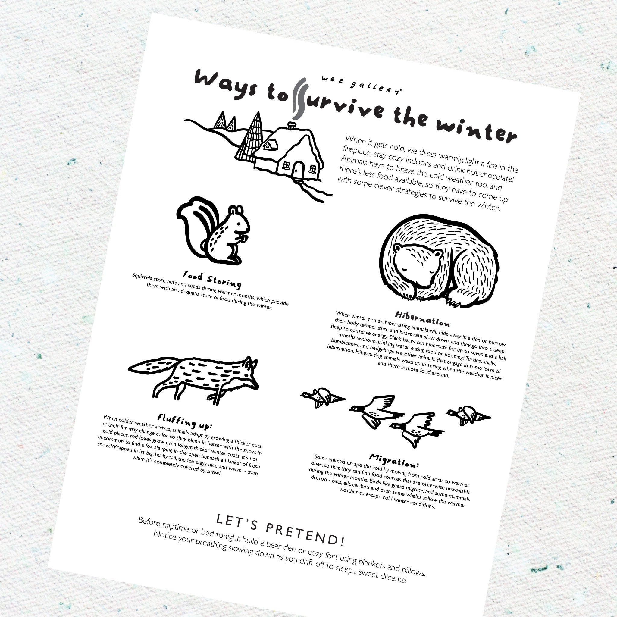 Hibernation - Four Free Activity Pages for Kids – Wee Gallery
