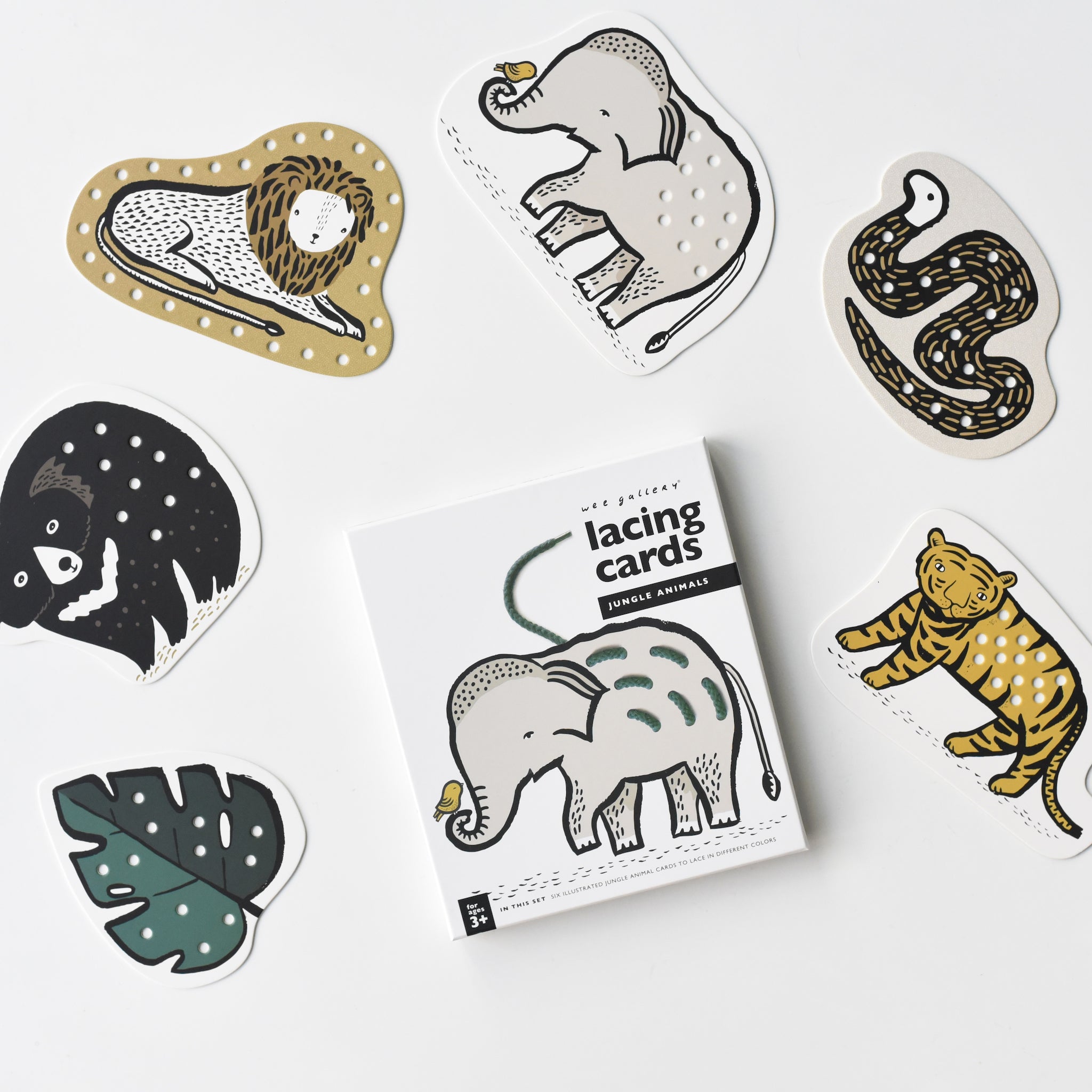 Jungle Animals Lacing Cards - Sewing Board Activity for Ages 3 and Up ...