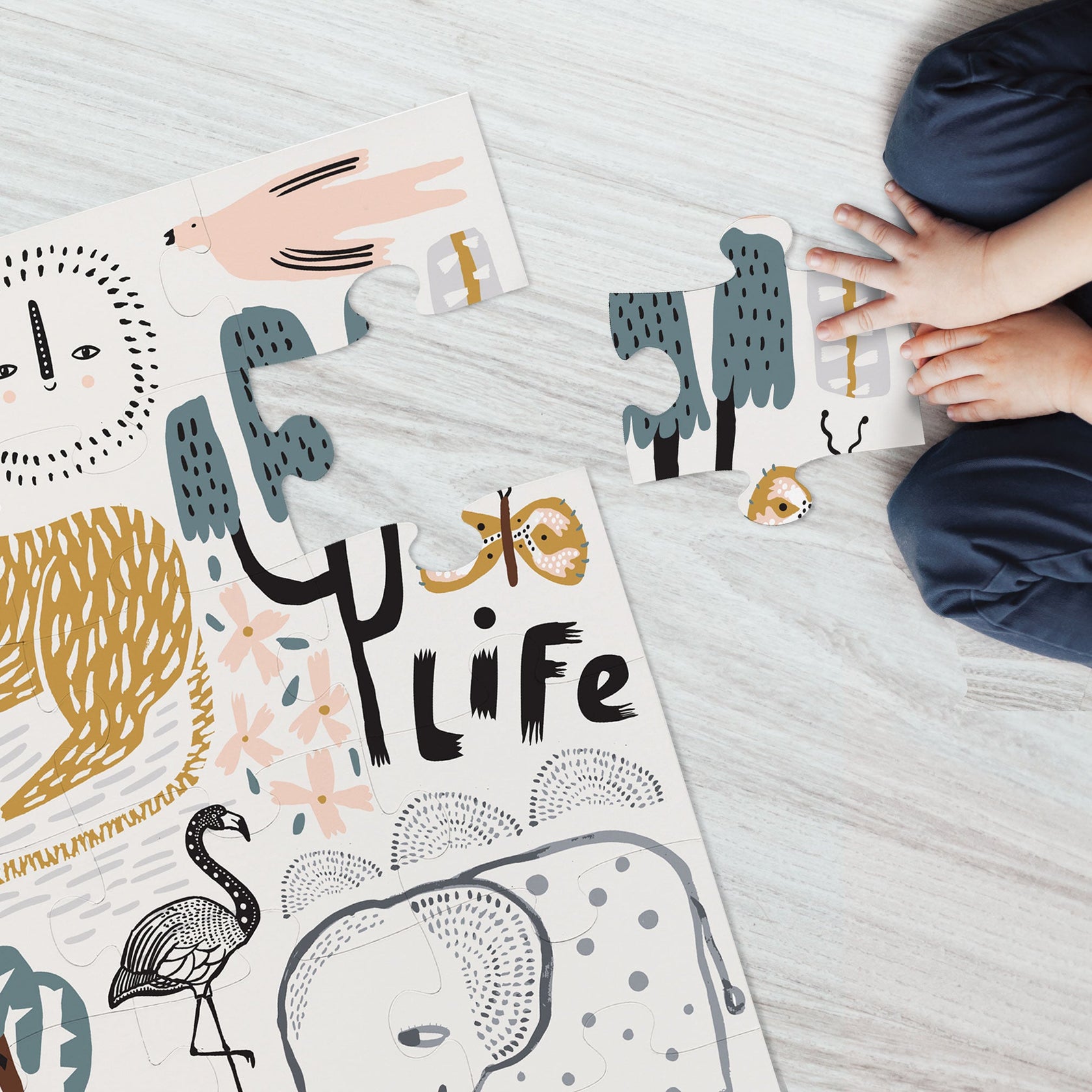 Wild Life Floor Puzzle - 24 Large Pieces for Beginners – Wee Gallery