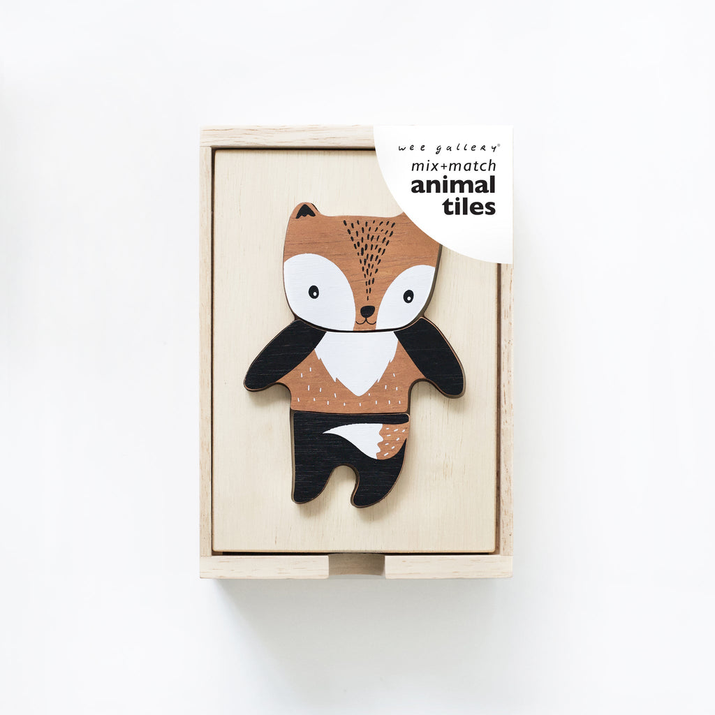 Mix & Match Animal Tiles - Wood Toys for Preschool Kids – Wee Gallery