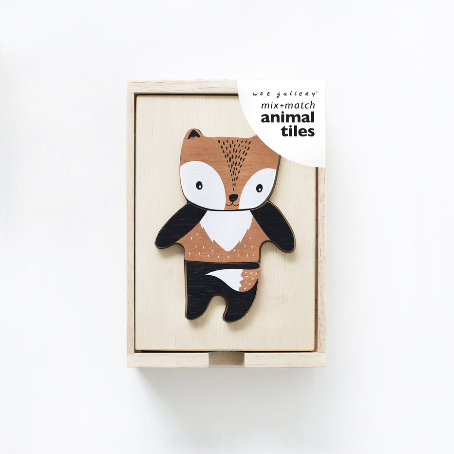 Mix & Match Animal Tiles - Wood Toys for Preschool Kids – Wee Gallery