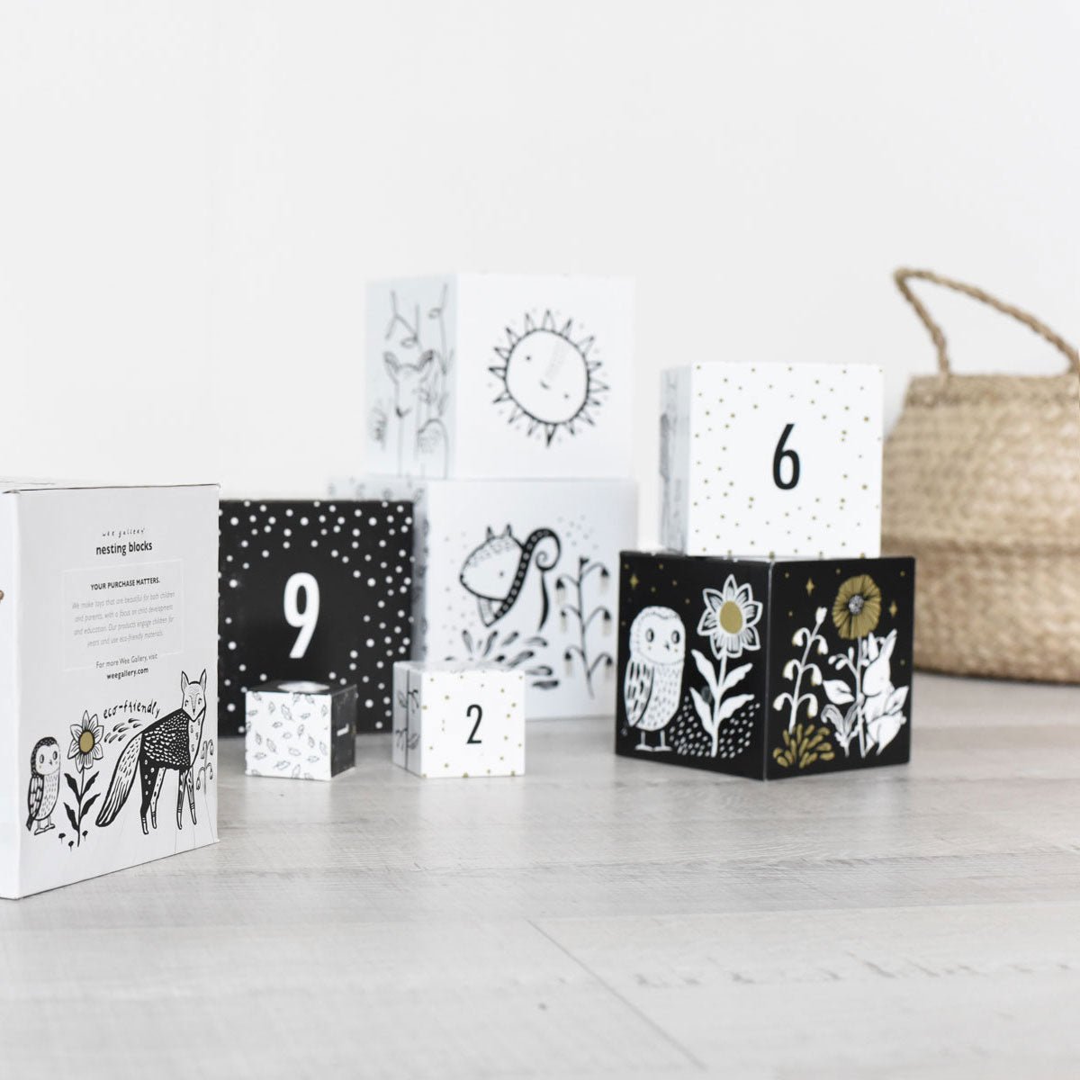 Wee Gallery Nesting Blocks - Woodland Numbers | Smart Art for Growing Minds