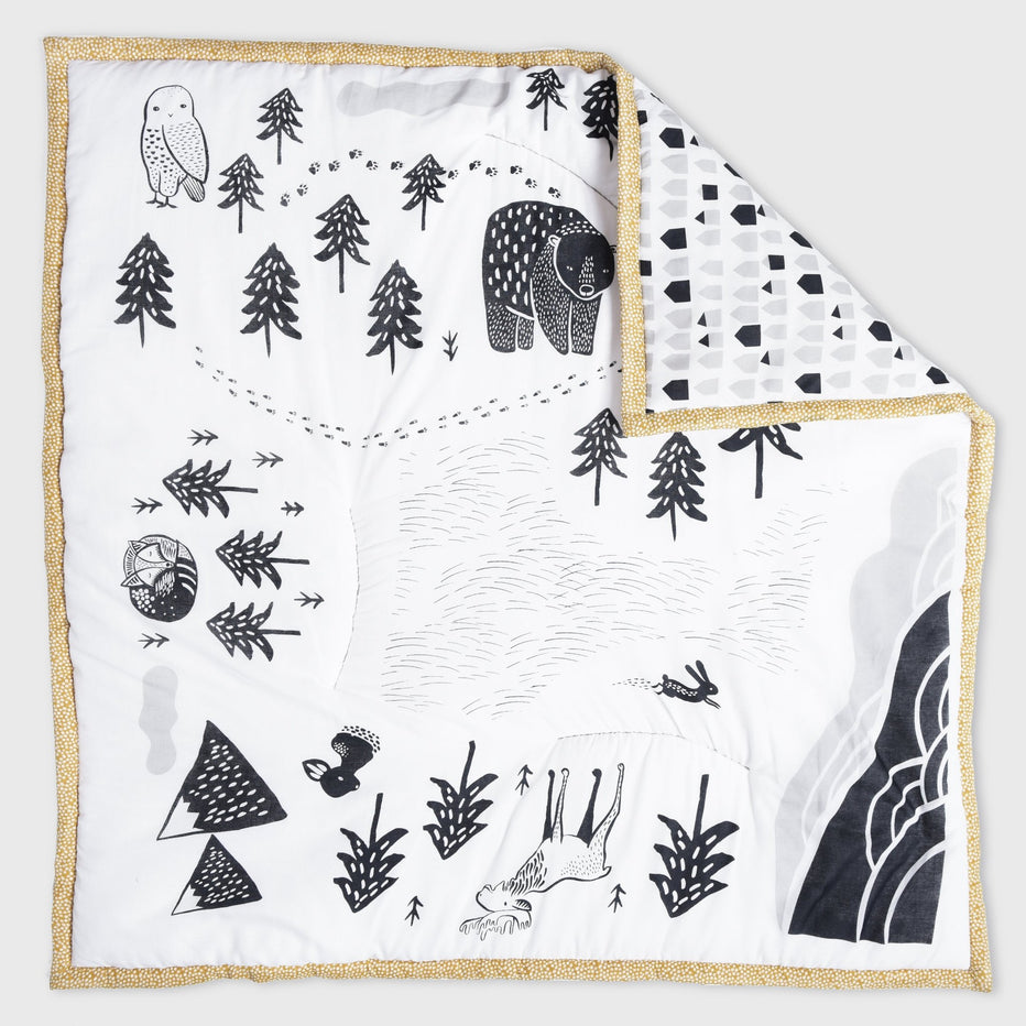 Wee Gallery Explore Playmat | Woodland Animals on Organic Cotton Fabric