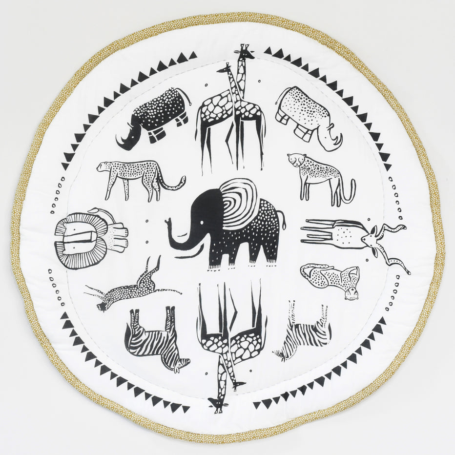 Wee Gallery Safari Playmat | Tummy Time & Travel Mat for Baby