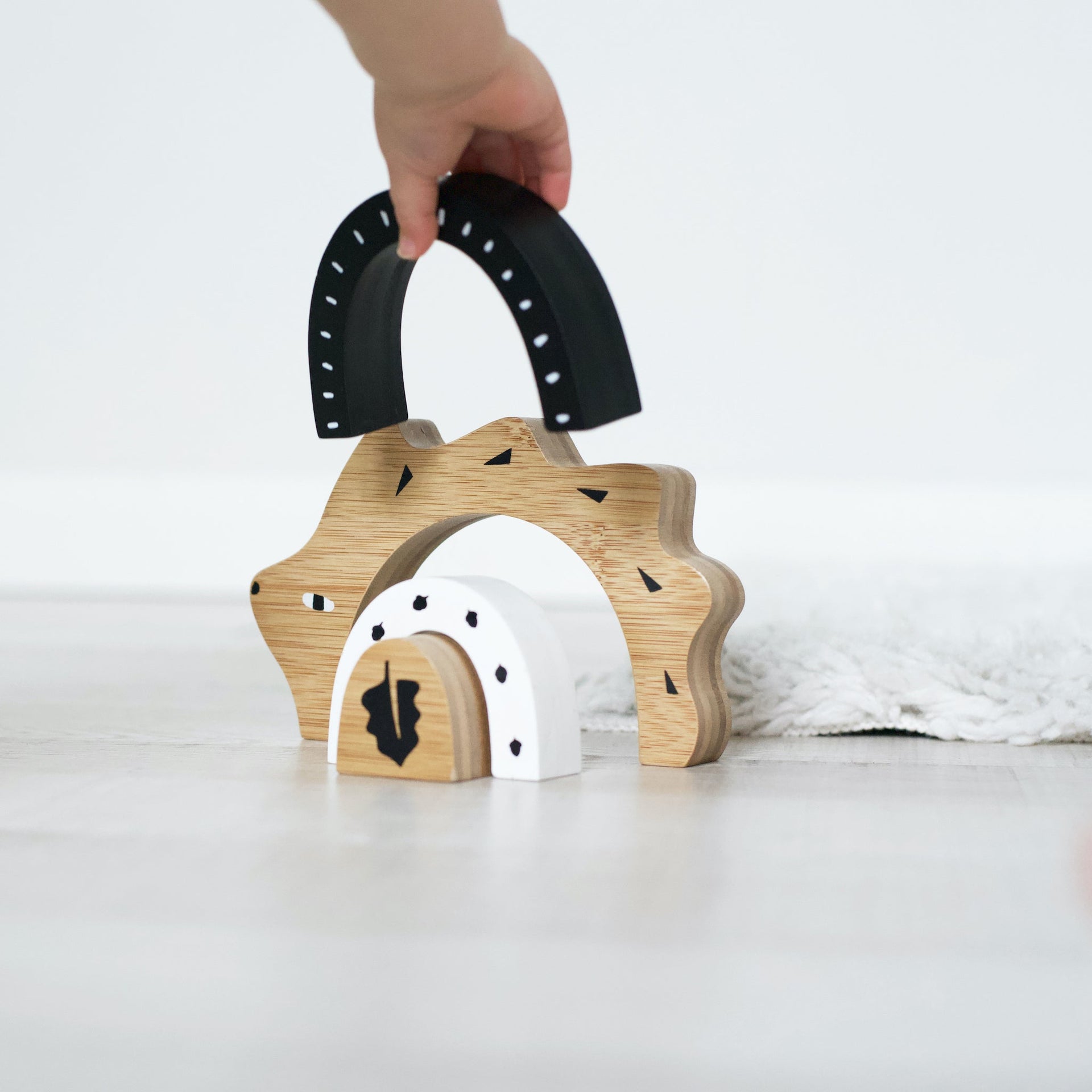Bamboo Nesting Hedgehog - Stacker, Building Toy for Preschool Kids ...