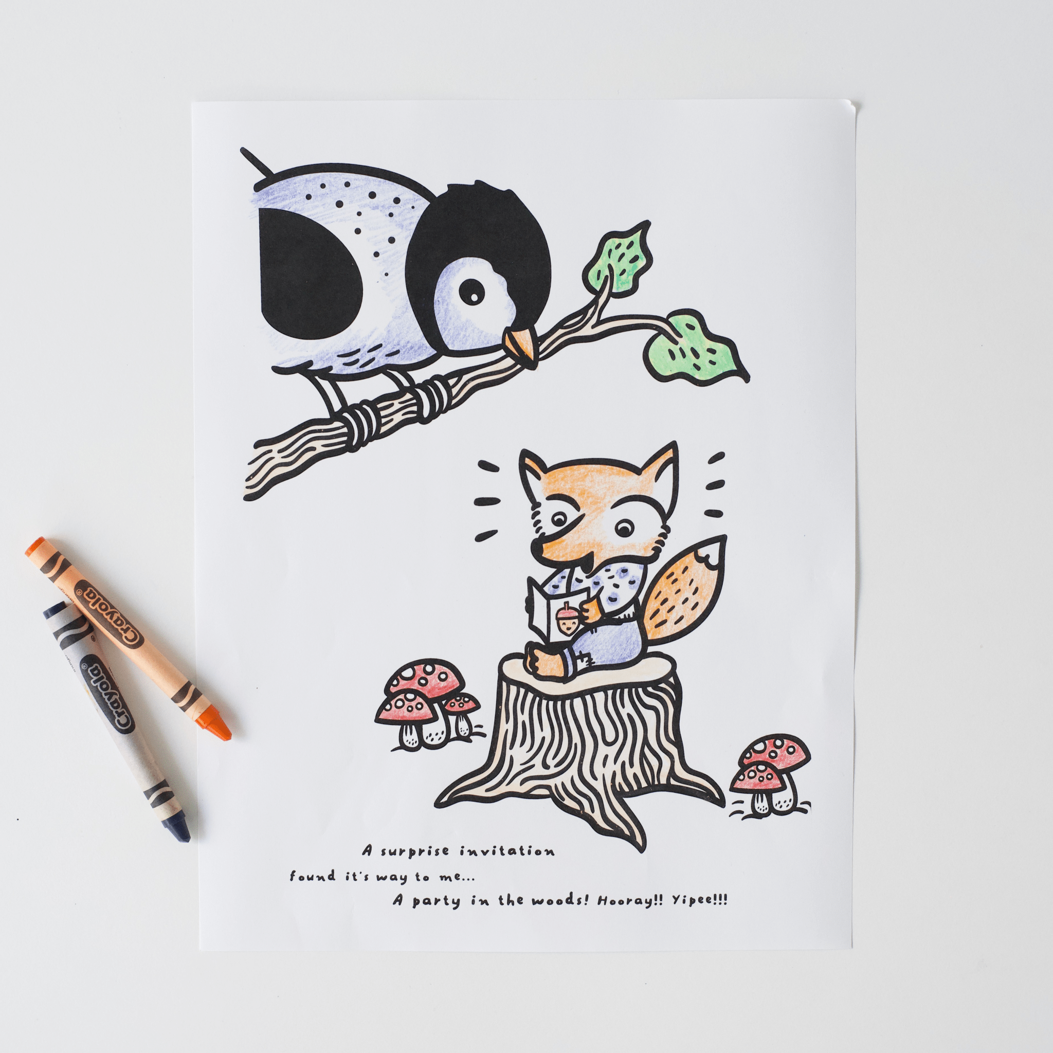 'Surprise Invitation' Coloring Story – Wee Gallery