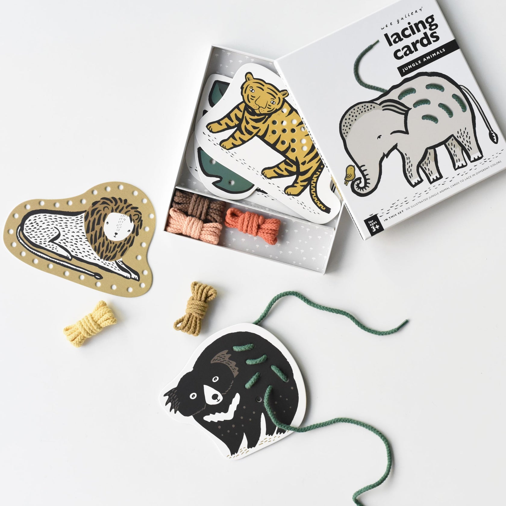 Jungle Animals Lacing Cards - Sewing Board Activity for Ages 3 and Up ...