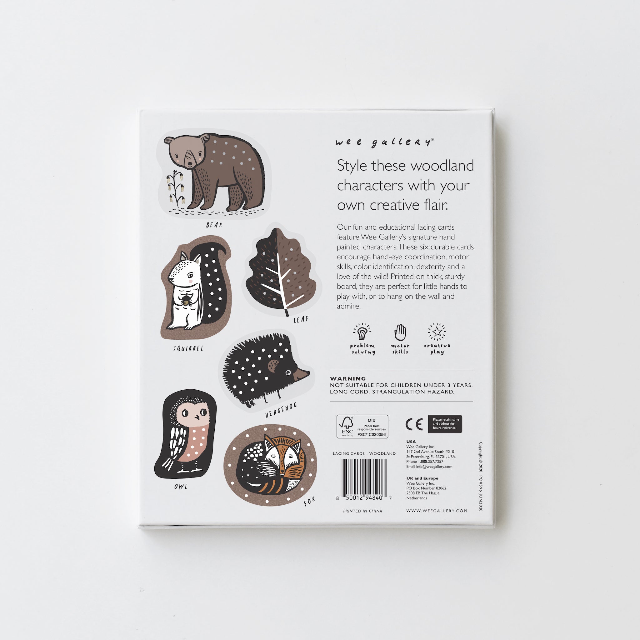 Lacing Cards - Woodland Animals Sewing, Tracing, Lace Up Activity for ...