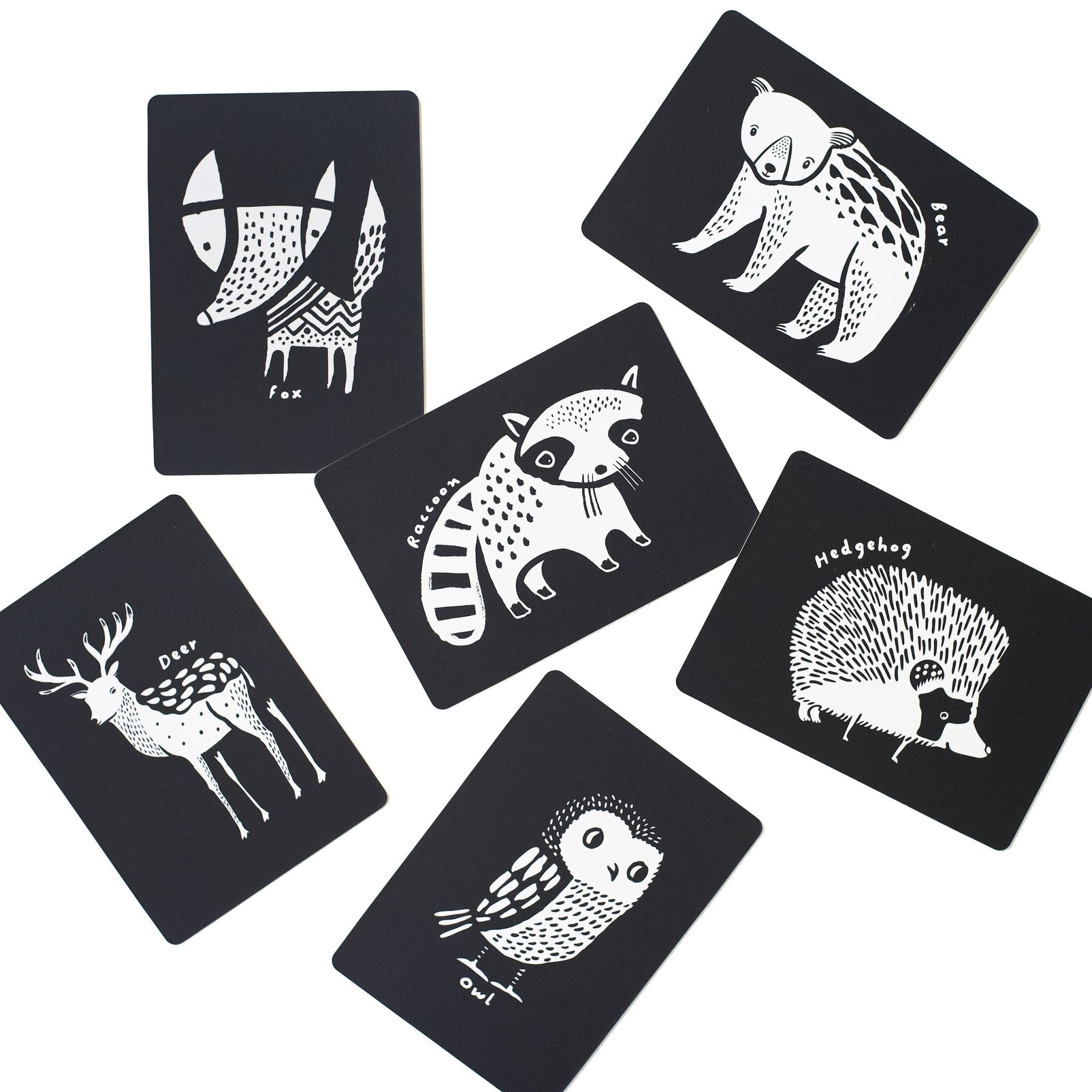 Art Cards for Baby, Newborn, Infant - High Contrast Woodland Animals ...